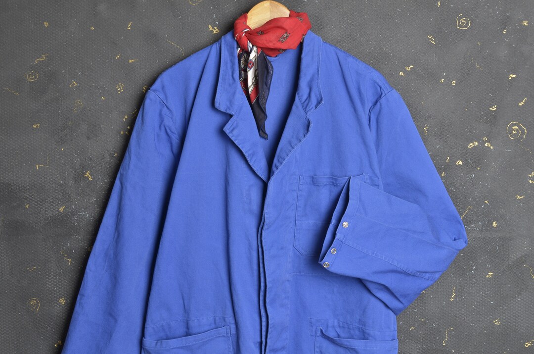 VINTAGE French Work Long Jacket Porters Coat L Men Factory France ...