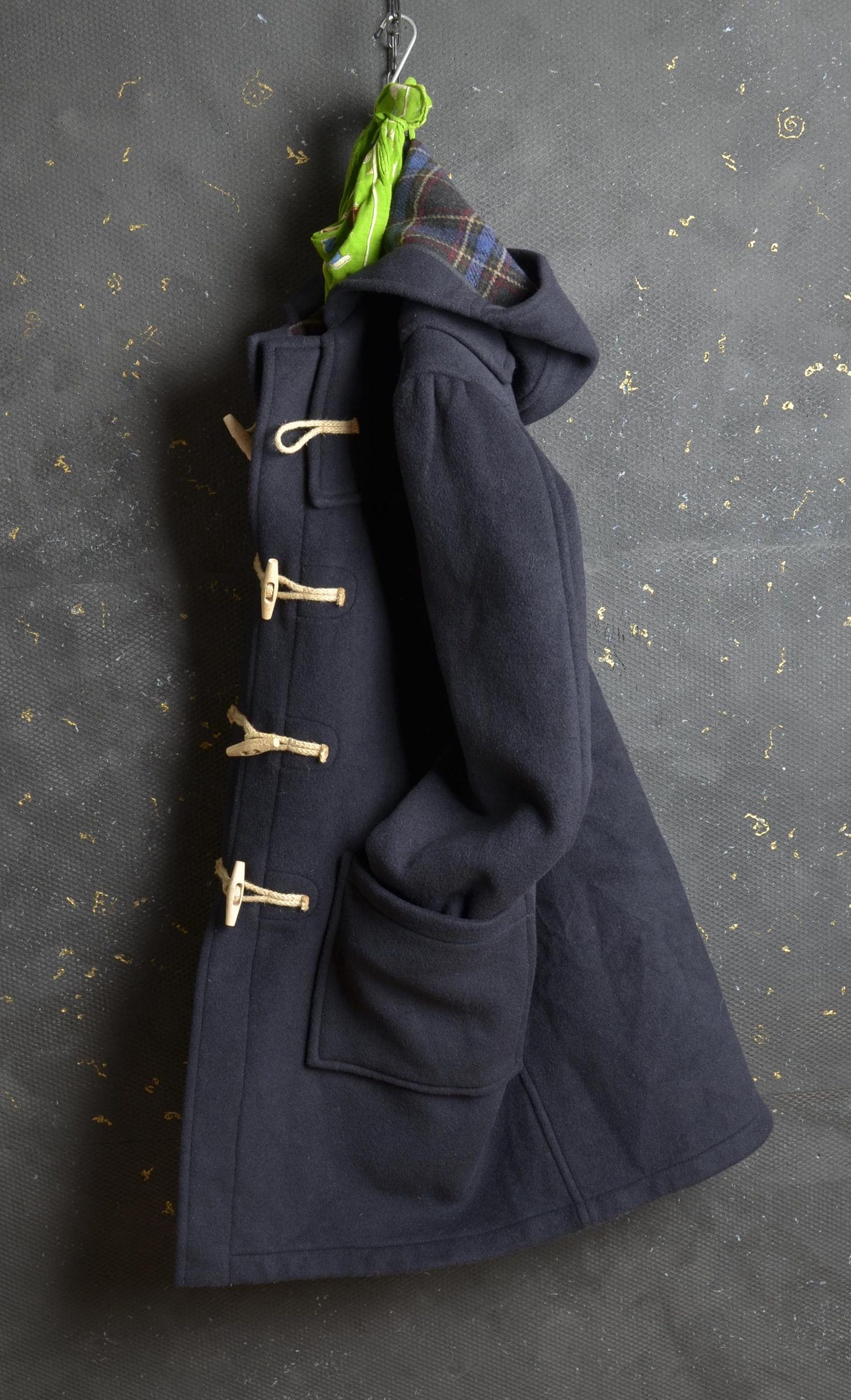 Vintage Original Montgomery England Duffle Coat L England Tartan Tweed ...