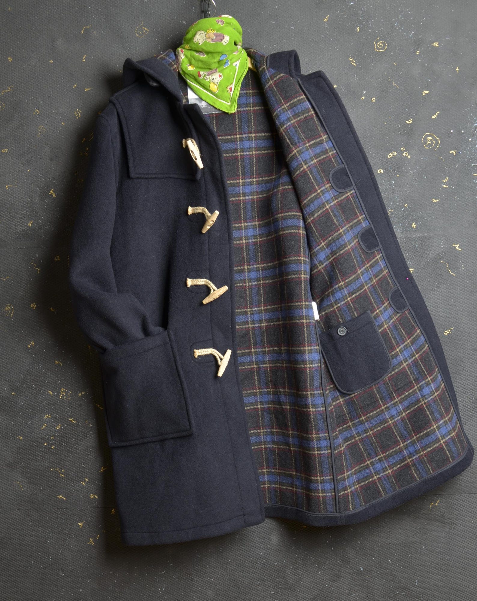 Vintage Original Montgomery England Duffle Coat L England Tartan Tweed ...