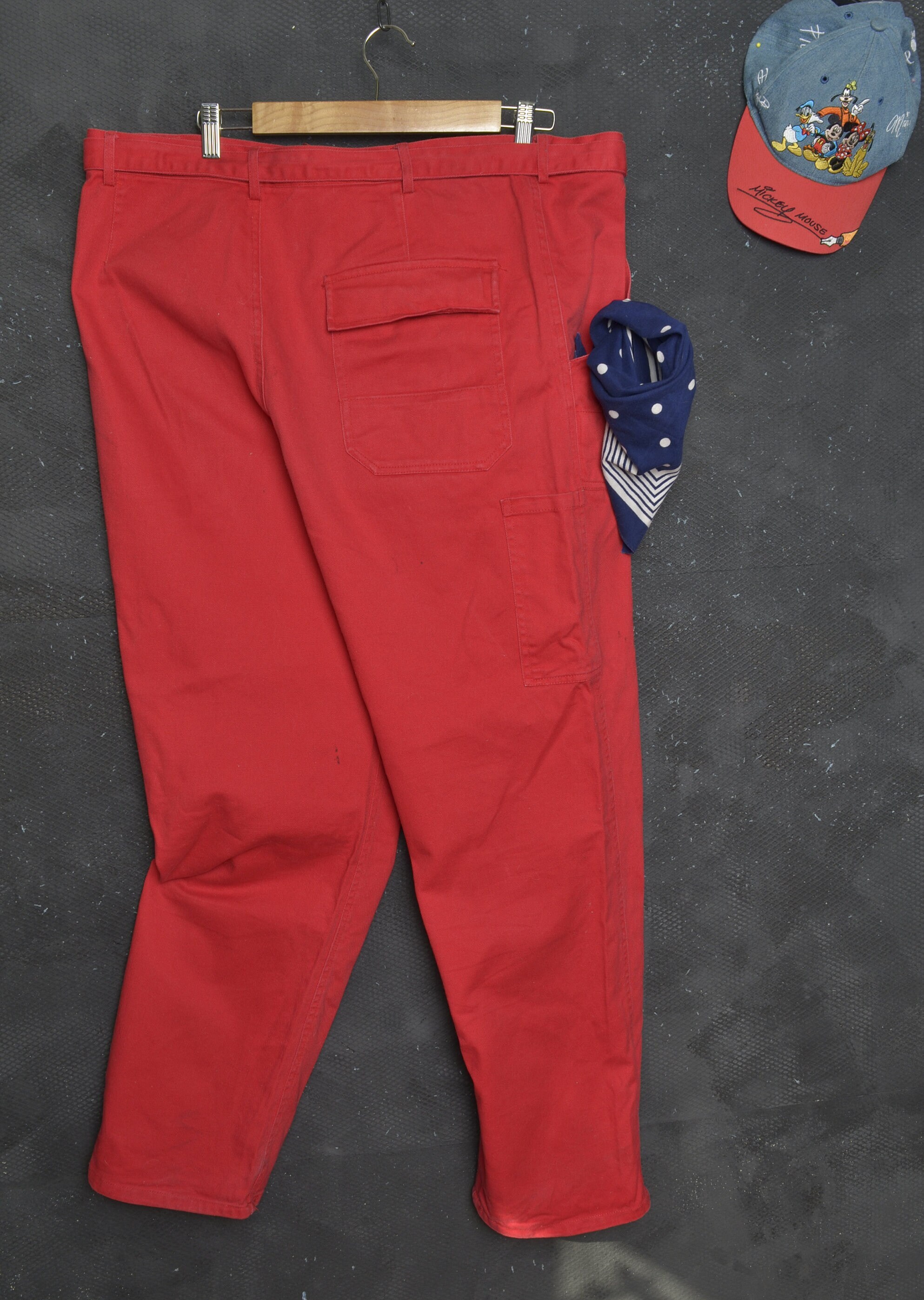 Vintage Work Pant W38 Men Chore Trouser Utility Red Workwear Farmer ...
