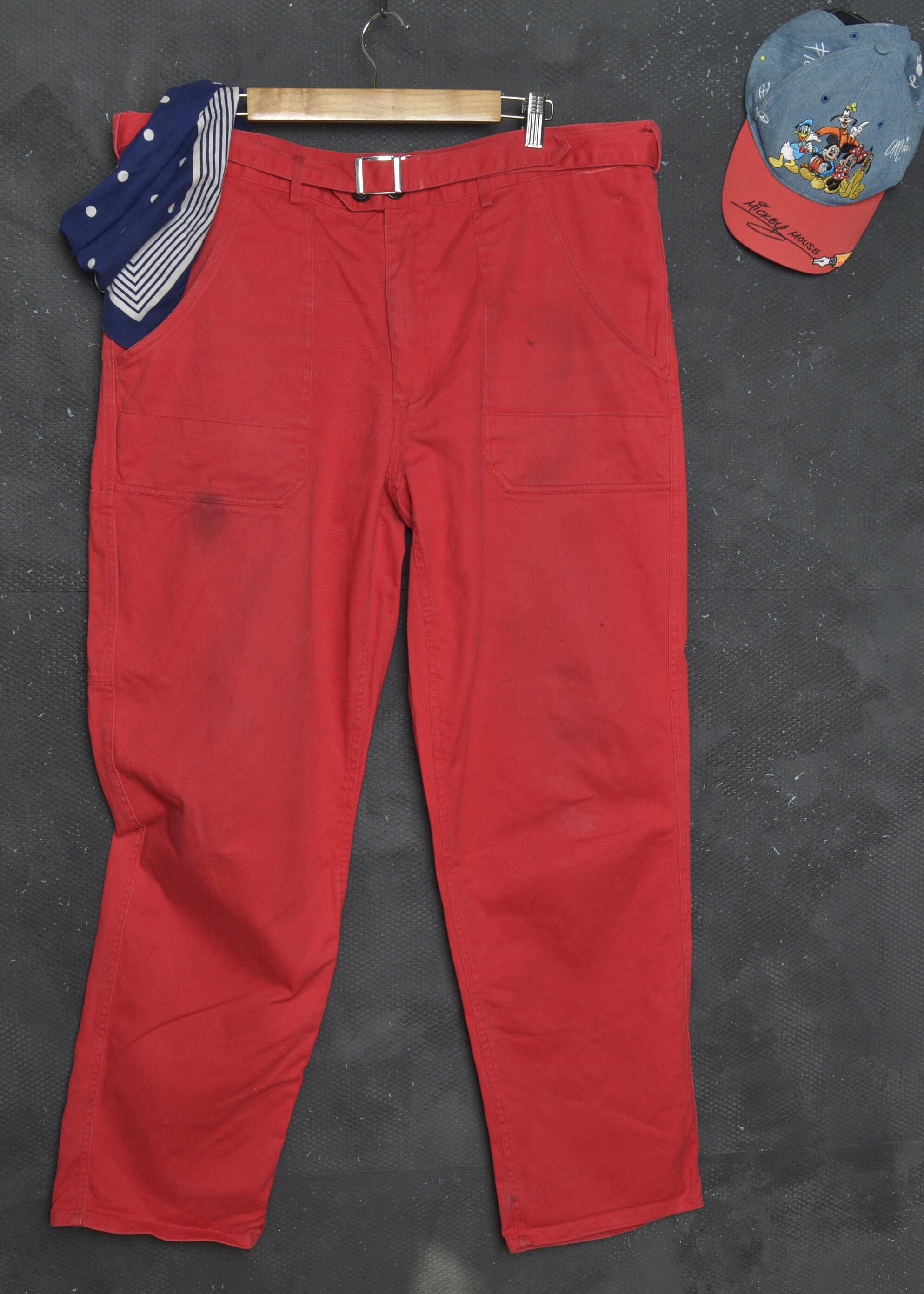 Vintage Work Pant W38 Men Chore Trouser Utility Red Workwear Farmer ...