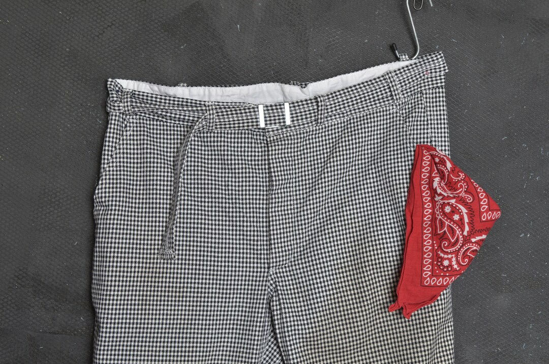 Vintage Work Pants W36 Men Sanfor Cotton Pepita Trouser Cook - Etsy