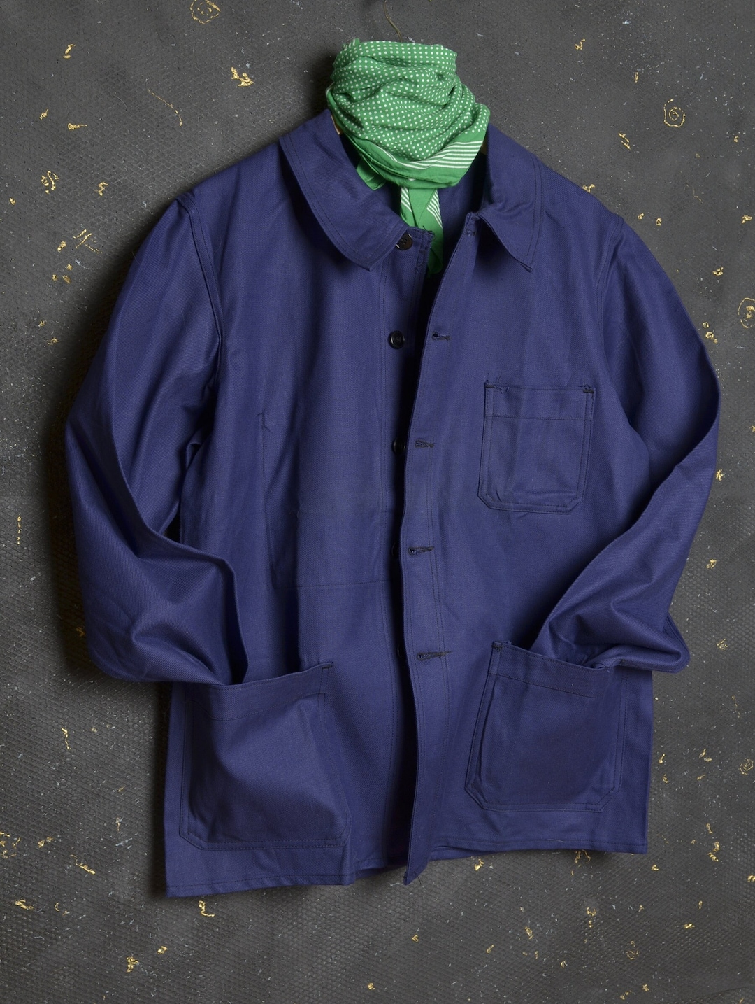 Vintage French Work Jacket M L Men Chore Coat Indigo France Workwear ...