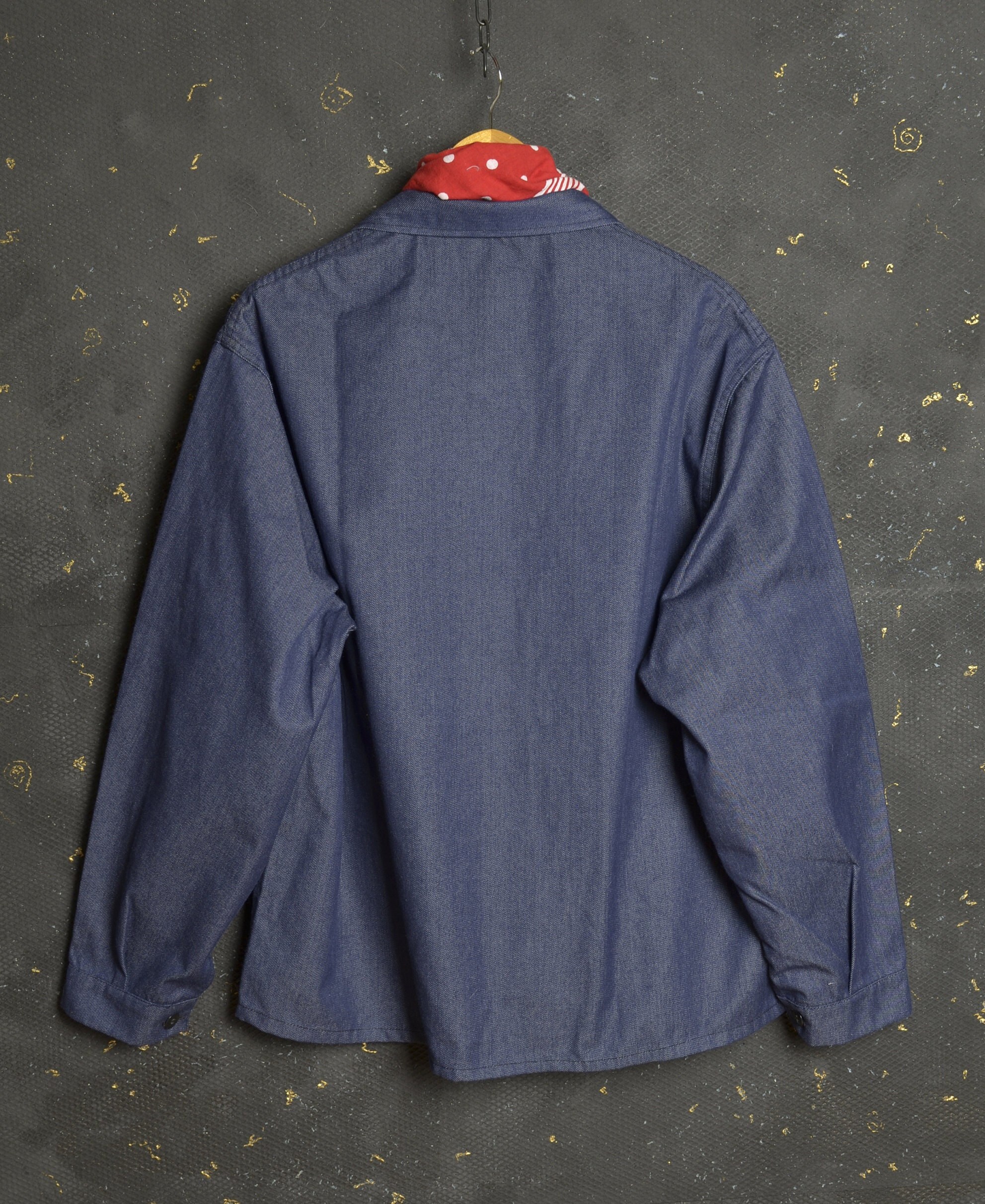Vintage French Work Jacket XL Men Workwear Chore Coat Denim Shirt Bleu ...