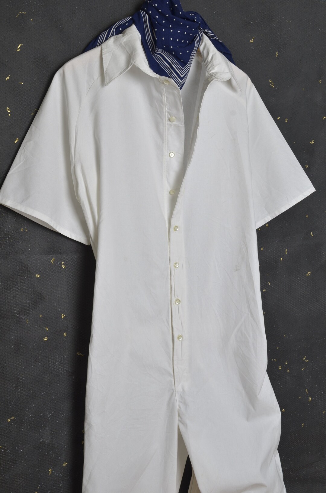 VINTAGE Workwear Jumpsuit M Sailor Work Overalls White French - Etsy