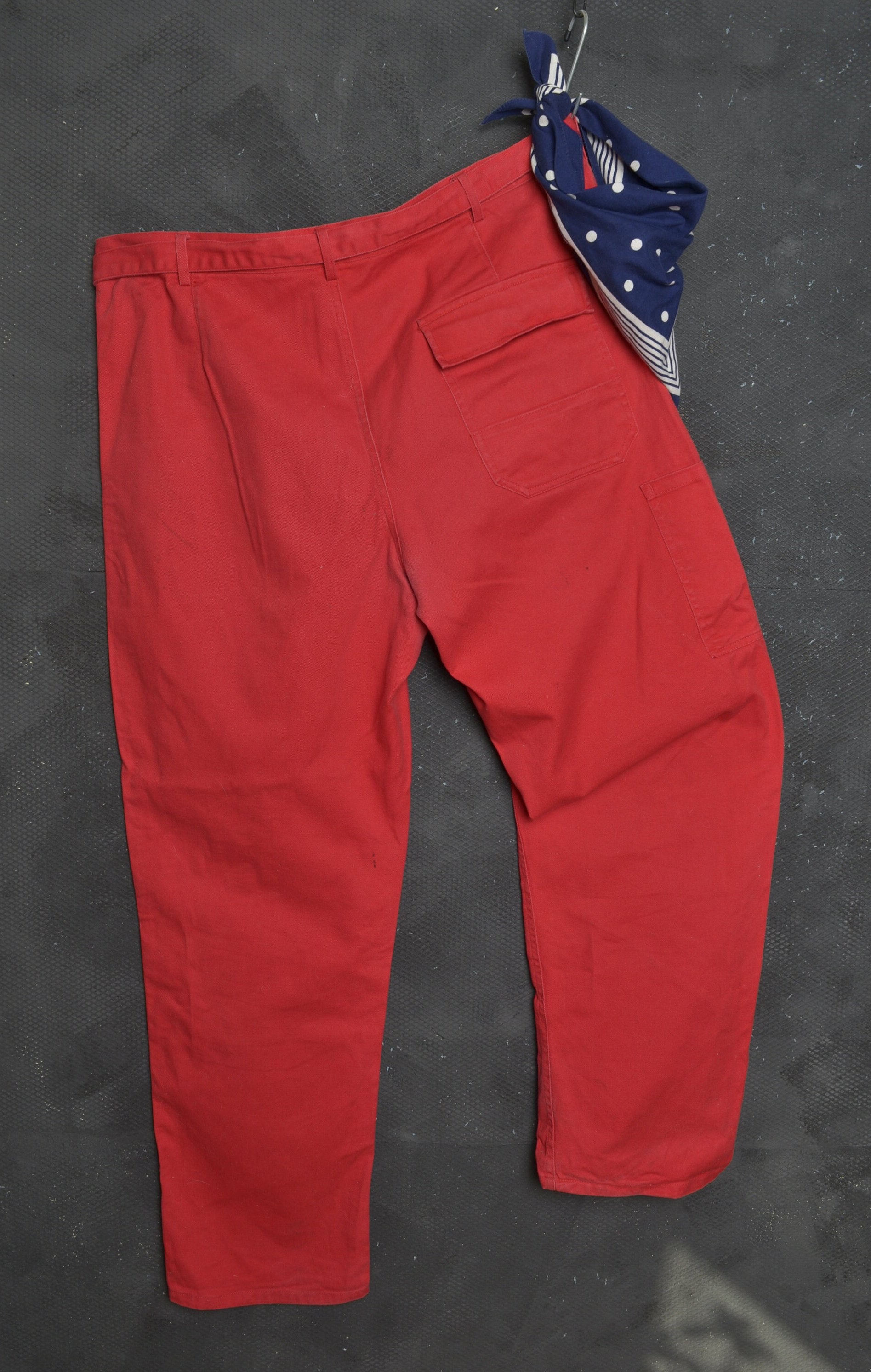 Vintage Work Pant W38 Men Chore Trouser Utility Red Workwear Farmer ...