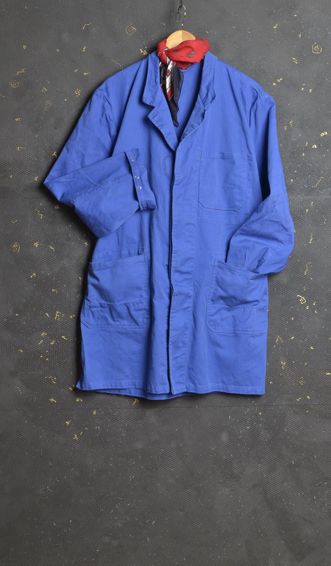 VINTAGE French Work Long Jacket Porters Coat L Men Factory France ...