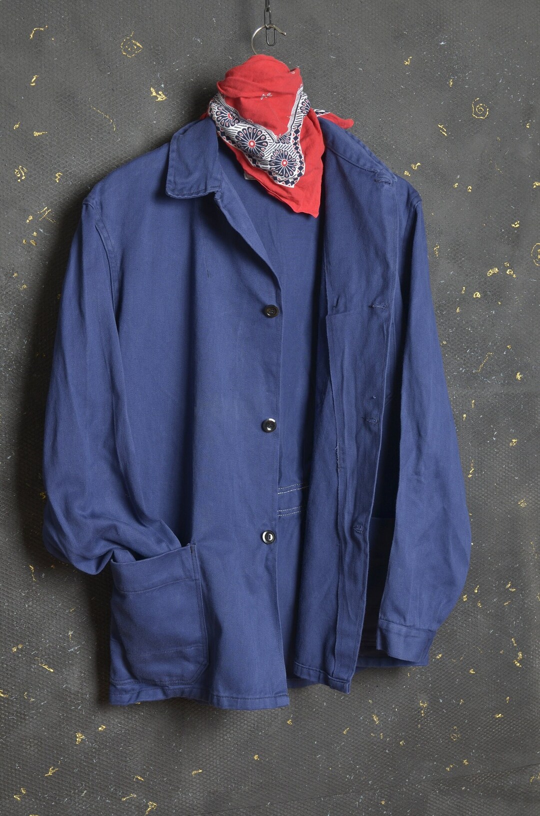 Vintage Workwear Jacket M Pit 21 Men France Chore Coat French Shirt ...