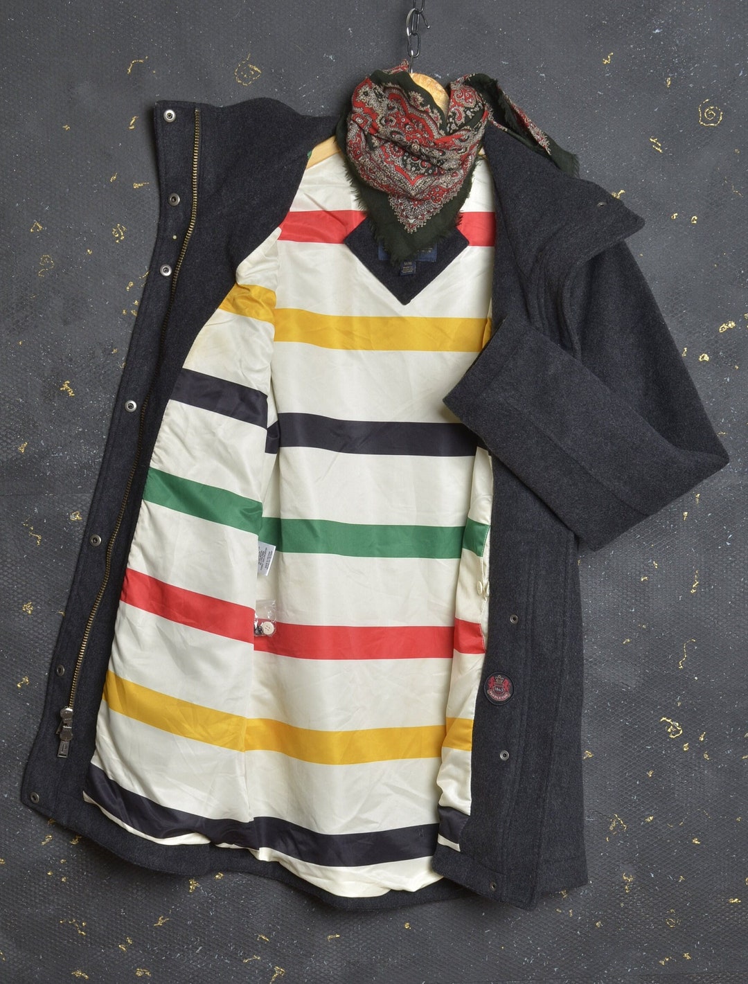 Vintage Pendleton Wool Coat M Women Workwear Chore Jacket Grey Overcoat Parka Tweed Tartan ...