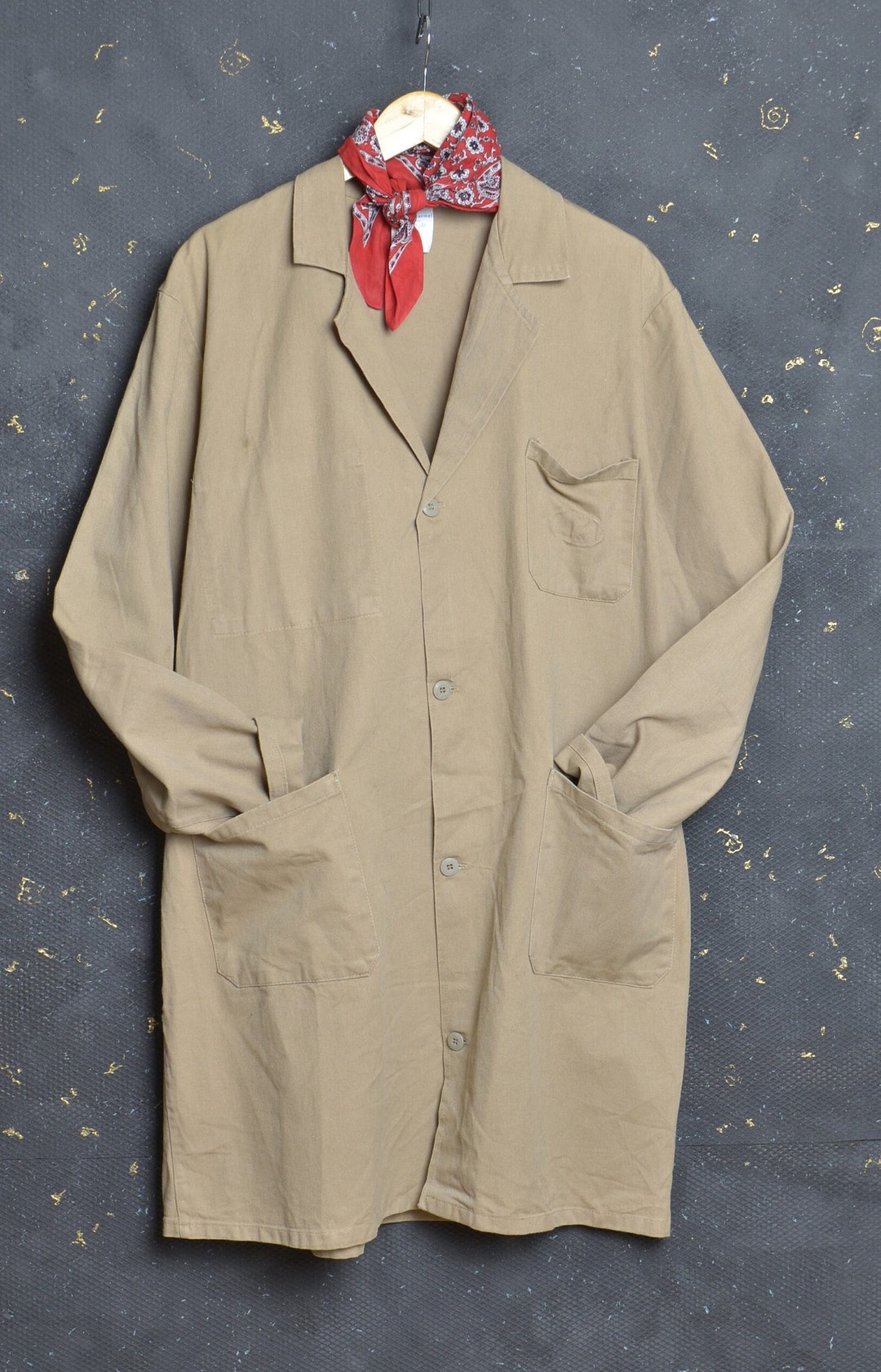 VINTAGE French Workwear Coat Men Work Duster Jacket Porters Coat XL ...
