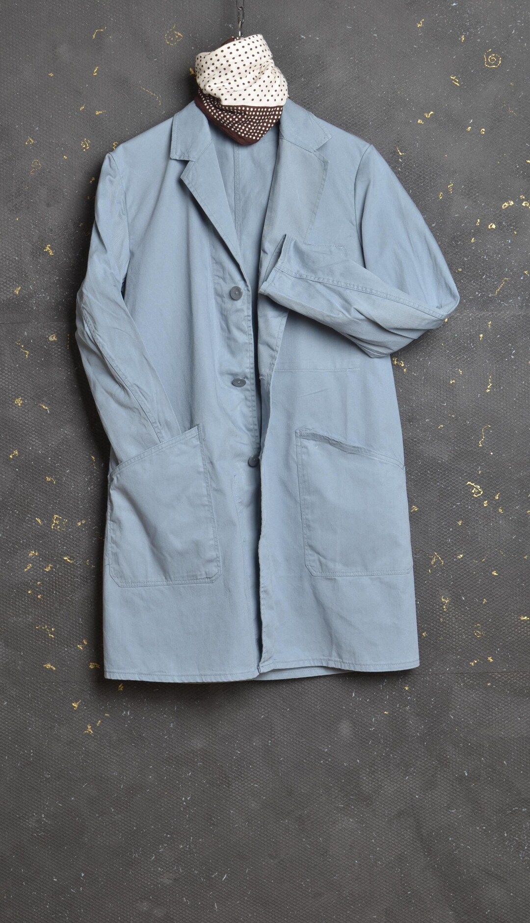 VINTAGE Workwear Coat M Men Artist Smock Porters Factory French Chore ...