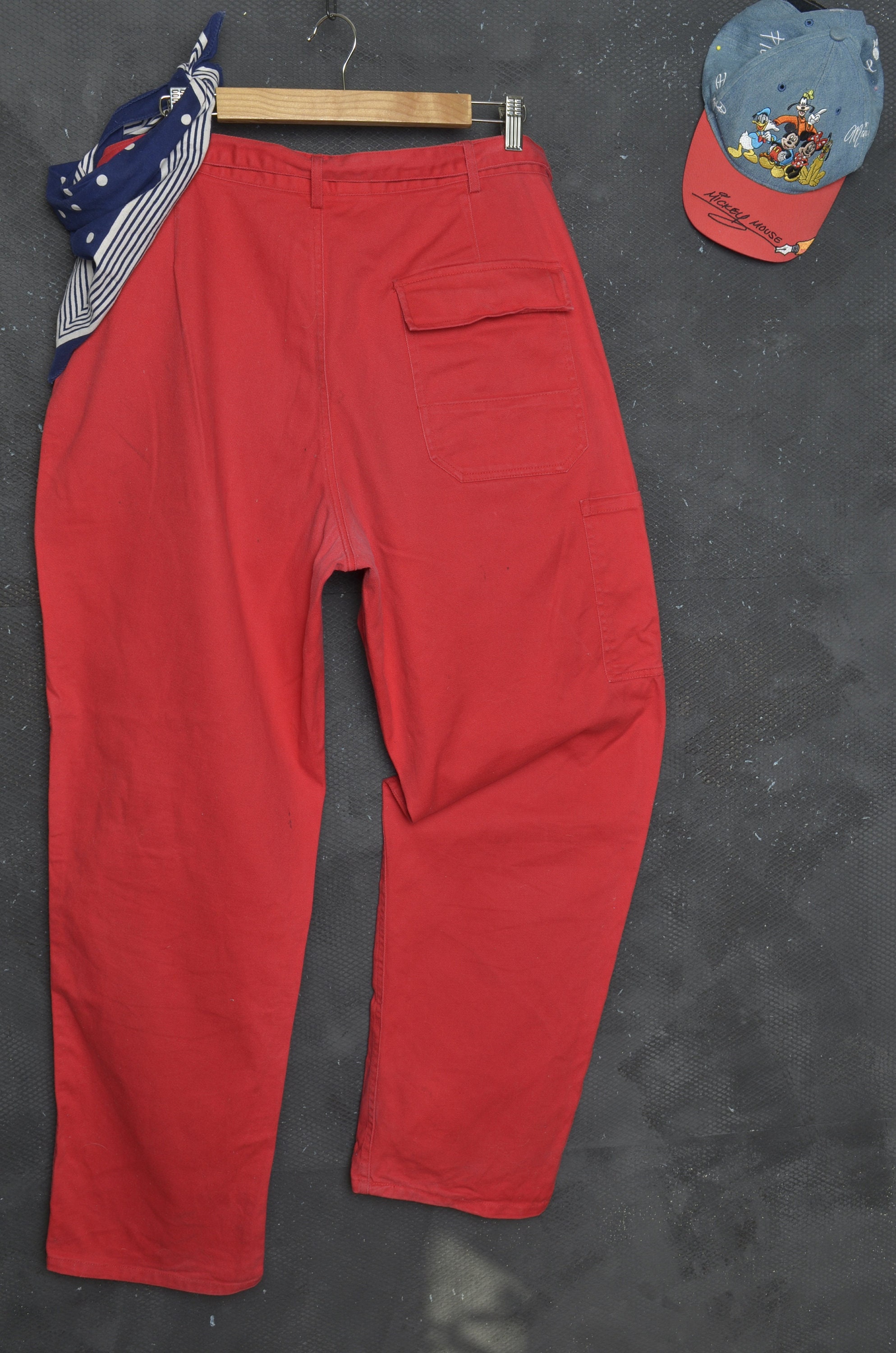 Vintage Work Pant W38 Men Chore Trouser Utility Red Workwear Farmer ...