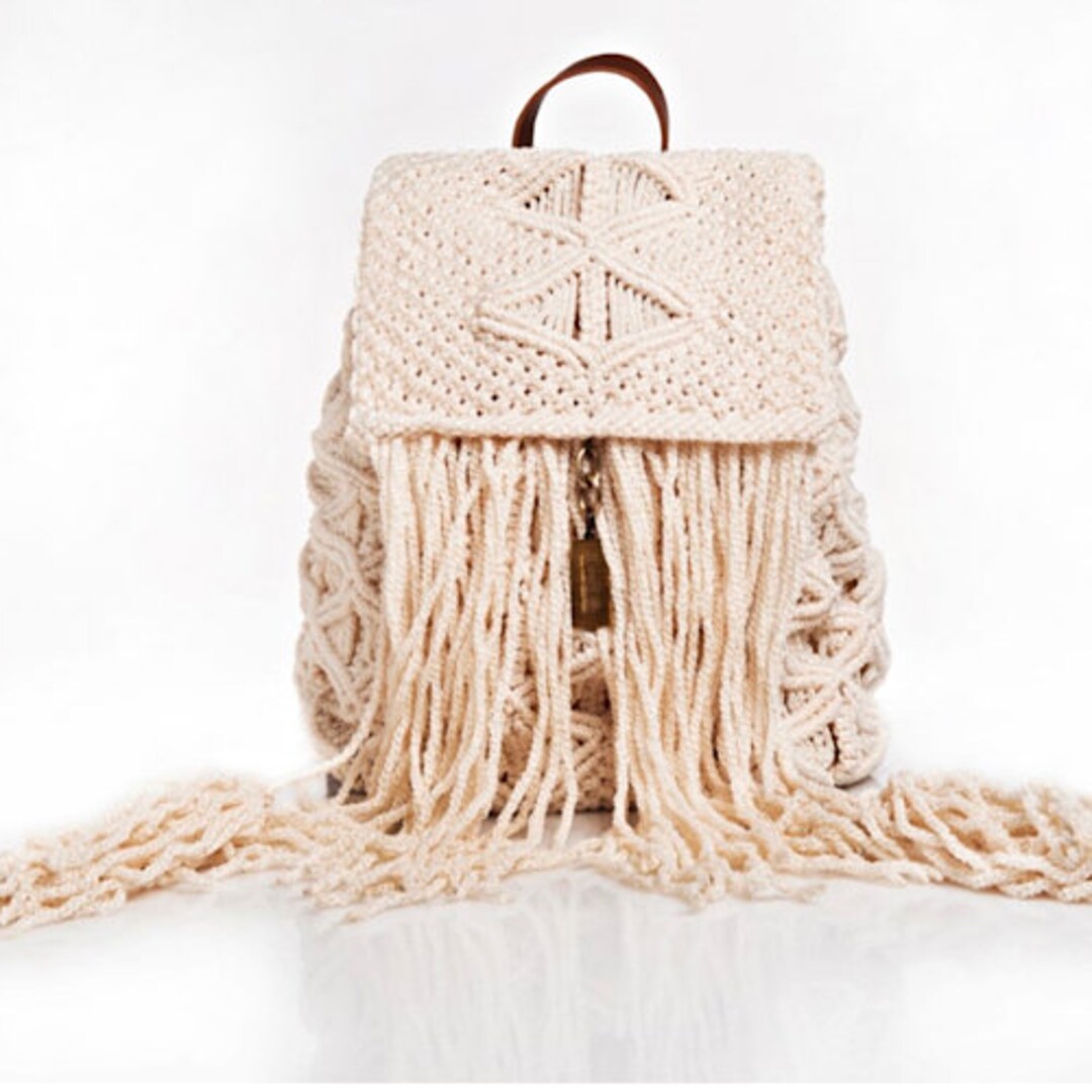 401 / New Macrame Backpack in Off-white - Etsy