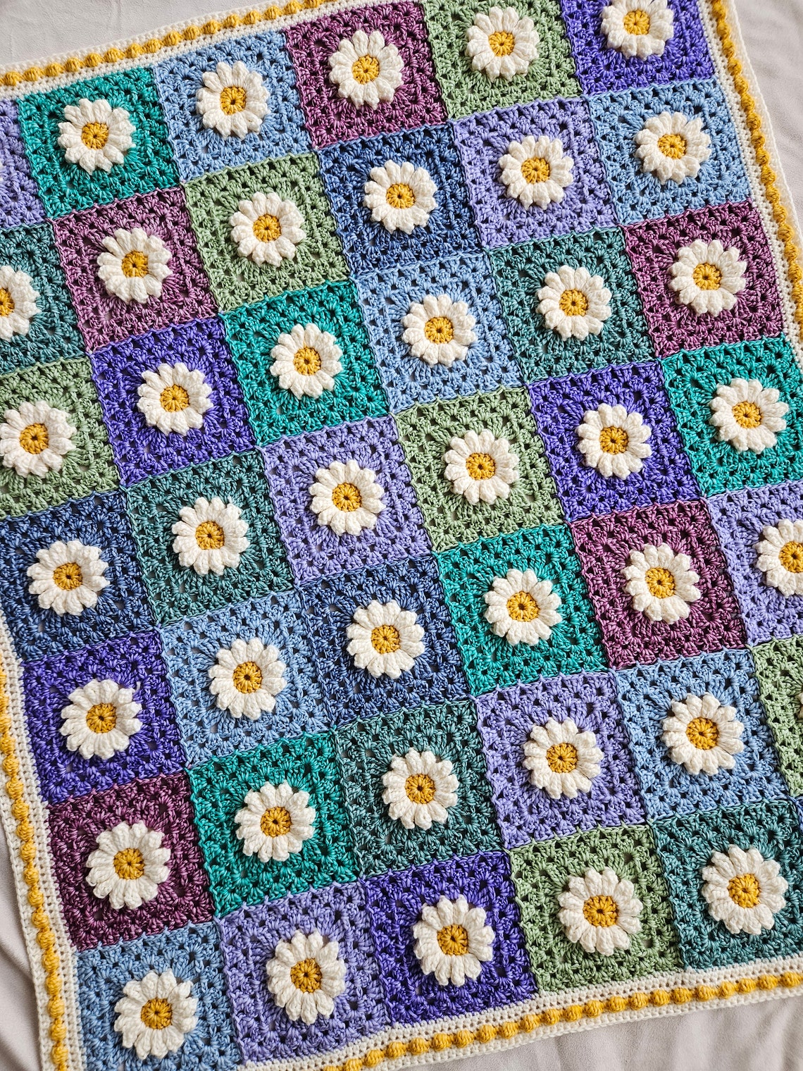 Hazy Daisy Blanket Pattern (UK Terms) - Etsy