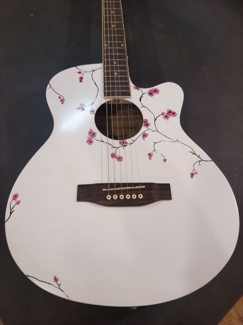 Acoustic Guitar With a Pattern, Guitar to Order, Flowers on the Guitar ...