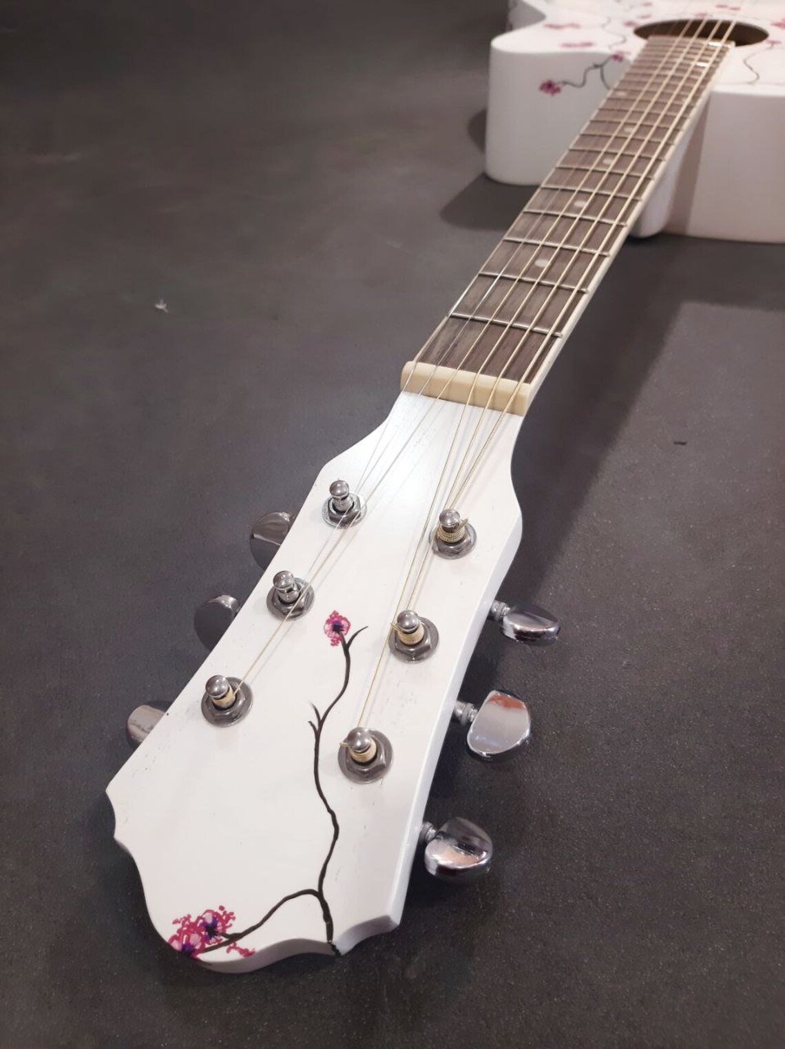 Acoustic Guitar With a Pattern, Guitar to Order, Flowers on the Guitar ...