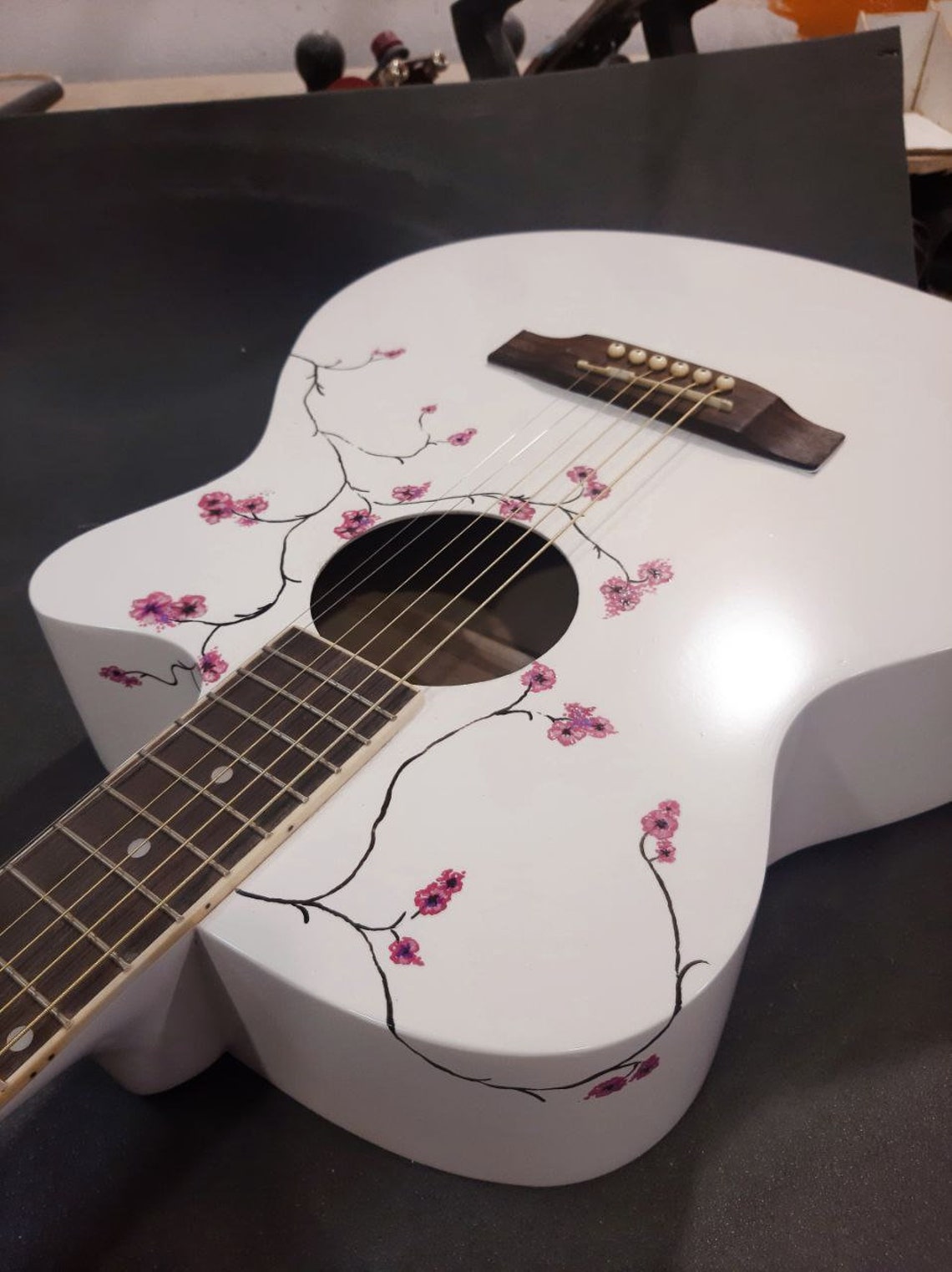 Acoustic Guitar With a Pattern, Guitar to Order, Flowers on the Guitar ...
