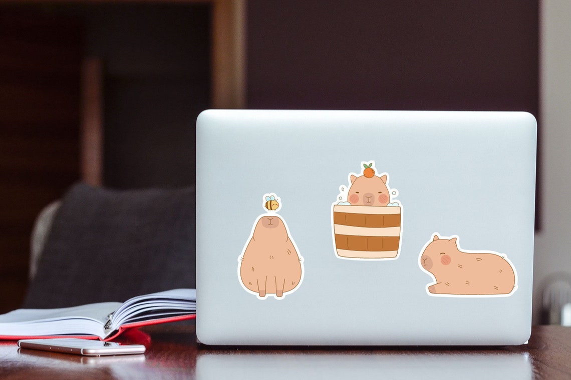 Capybara Kawaii Stickers. Cute Capybaras 10 Png Digital Sticker Pack ...