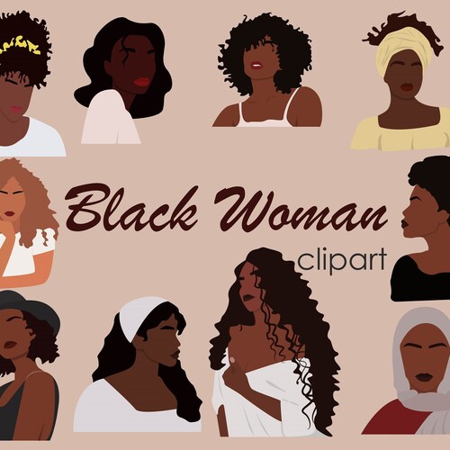 Black Girl Clipart African American Woman Clipart Abstract - Etsy
