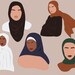 Abstract Women in Hijabs Clipart. Muslim Clip Art. Hijab Clipart ...