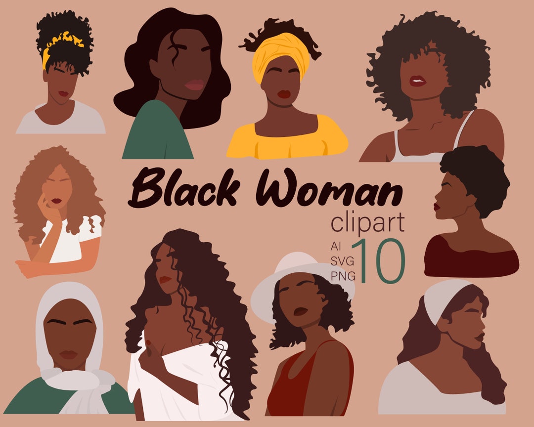 Abstract Black Woman Clipart. African American Girls Clip Art ...