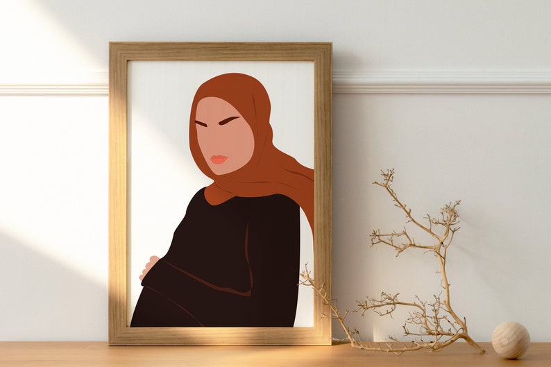 Abstract Women in Hijabs Clipart. Muslim Clip Art. Hijab Clipart ...