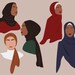 Abstract Women in Hijabs Clipart. Muslim Clip Art. Hijab Clipart ...