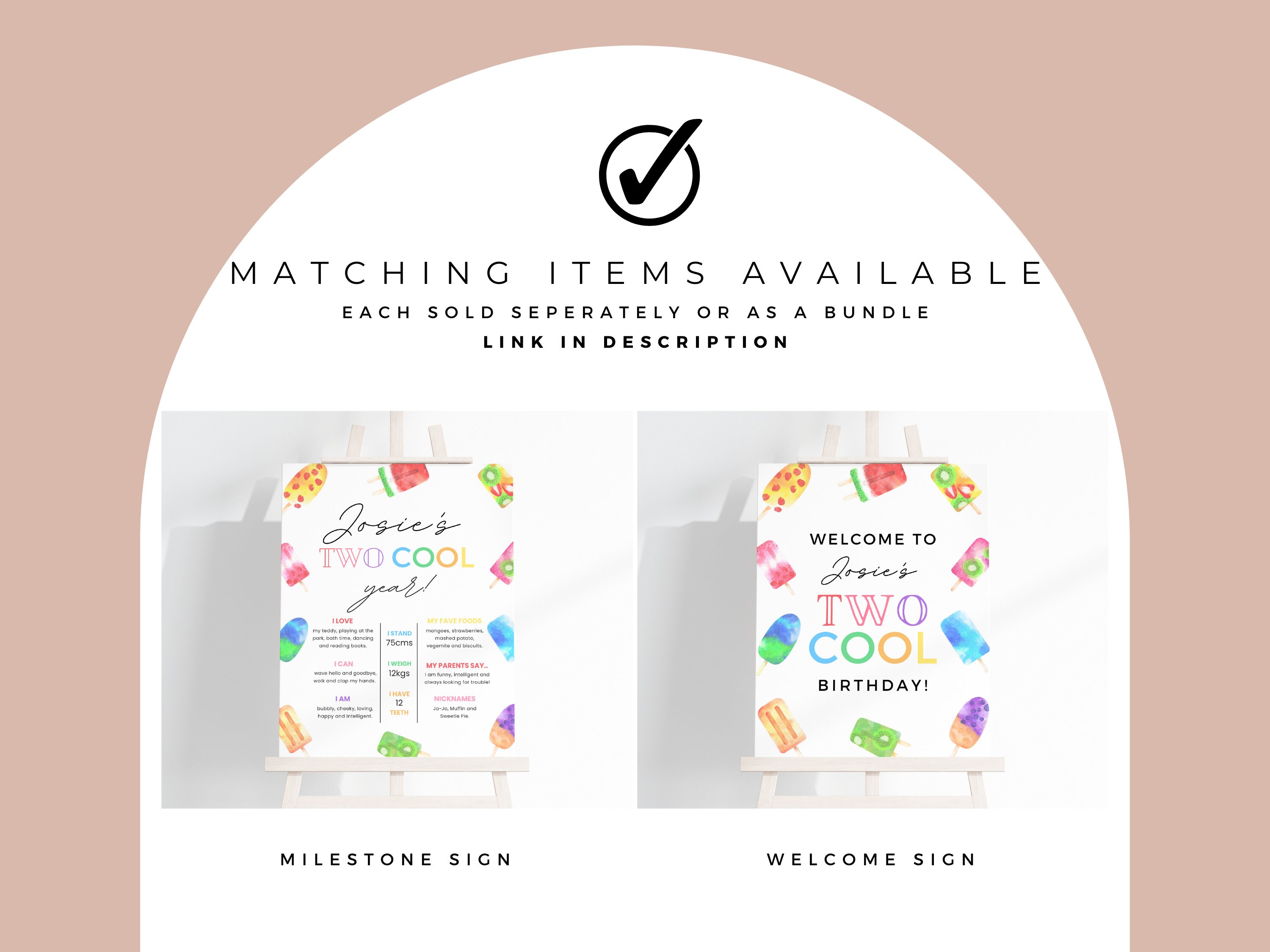 Two Cool Popsicle Chip Bag Template, Editable 2nd Birthday Girl Rainbow ...