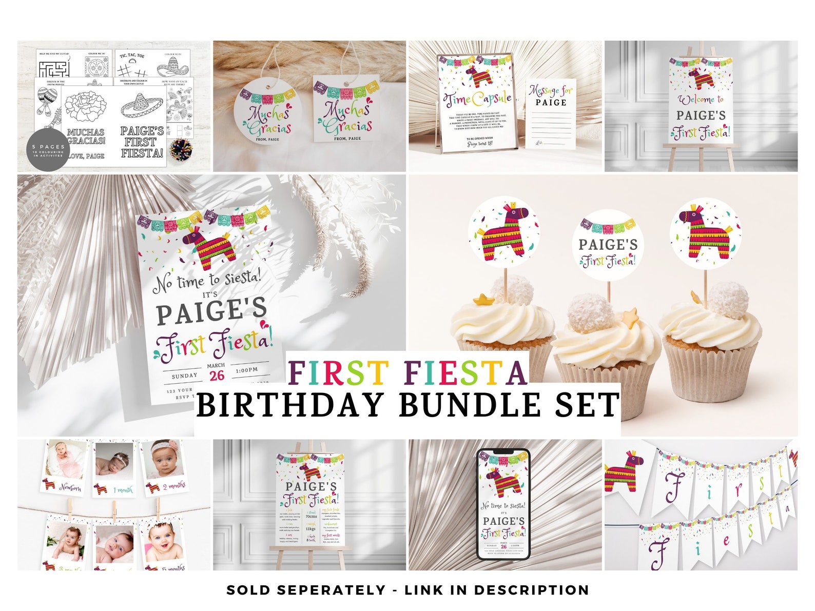 First Fiesta Birthday Invitation Template, Mexican Fiesta Theme 1st ...