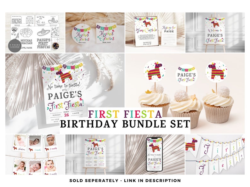 First Fiesta Birthday Invitation Template, Mexican Fiesta Theme 1st ...