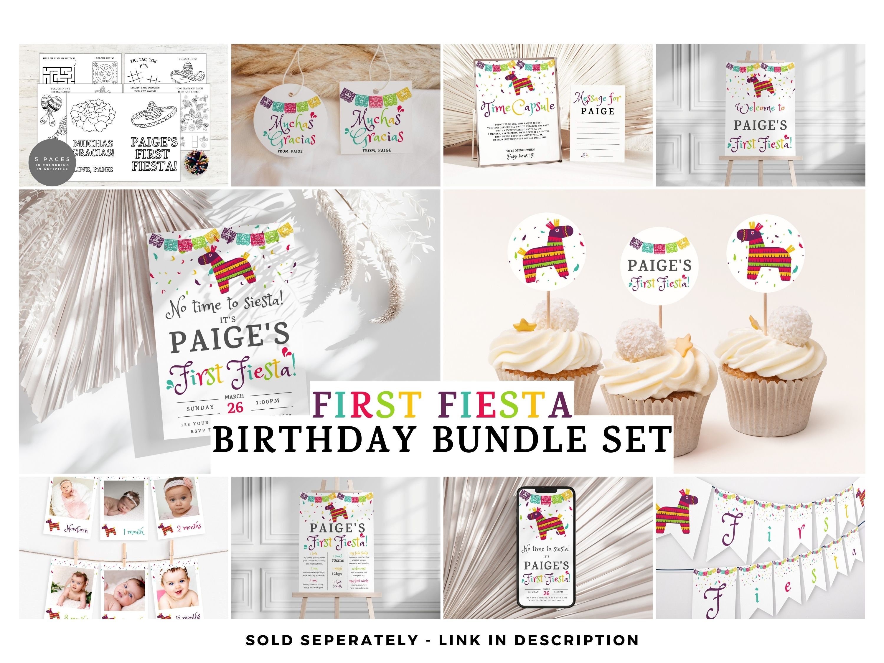 First Fiesta Birthday Invitation Template, Mexican Fiesta Theme 1st ...