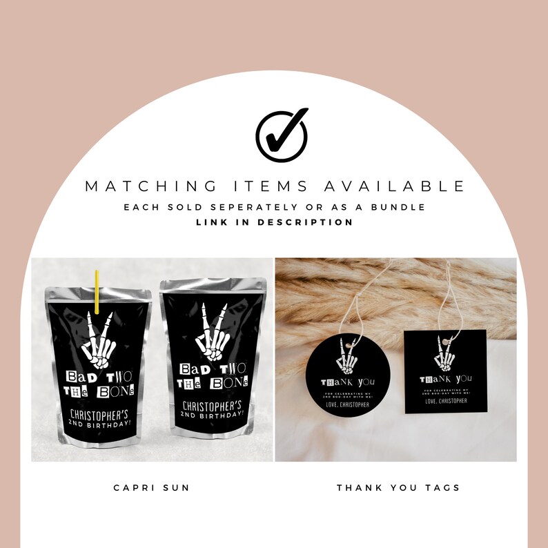 Bad Two the Bone Chip Bag Wrap Template, Editable Boys 2nd Skeleton ...