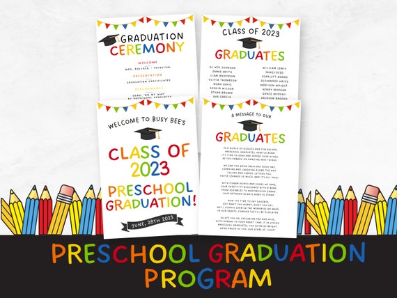 Printable Blank Preschool Graduation Program Graduation Ceremony