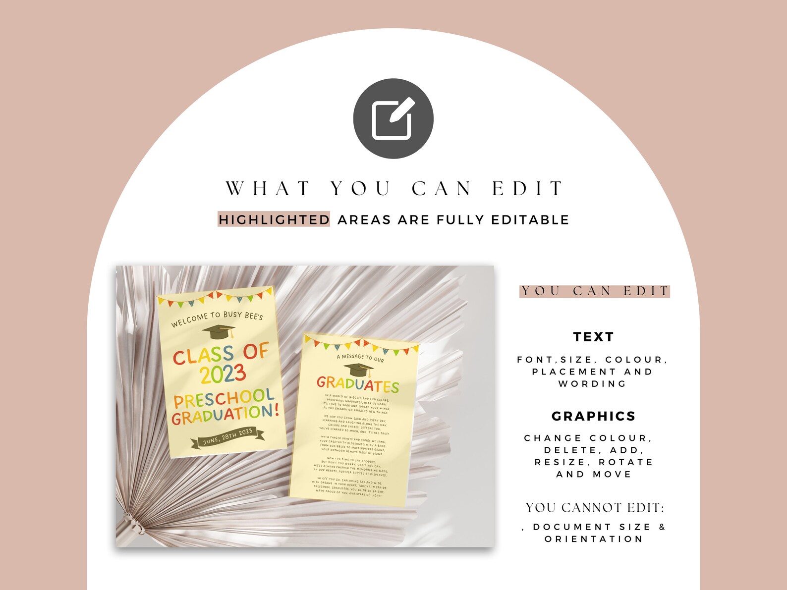 Preschool Graduation Program Editable Template, Printable Pre-k Canva ...