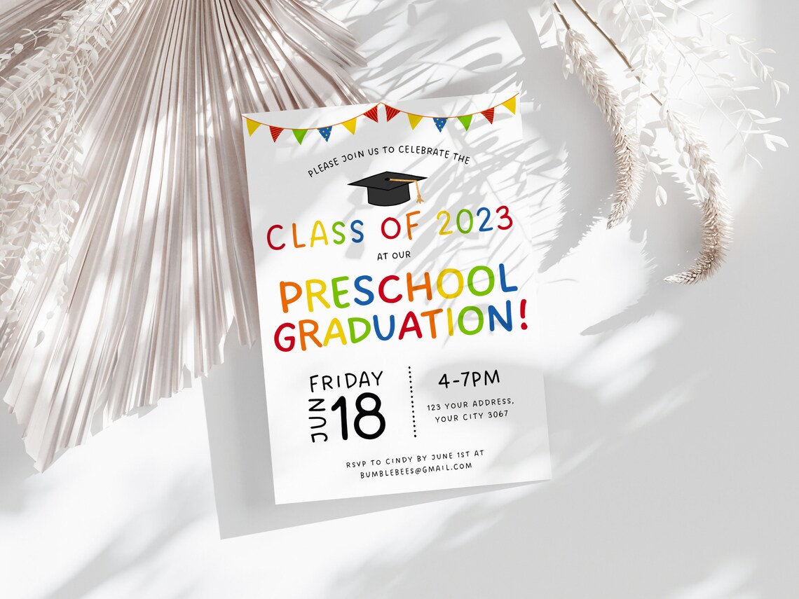 Preschool Graduation Invitation and Program, 2023 Preschool Graduation ...