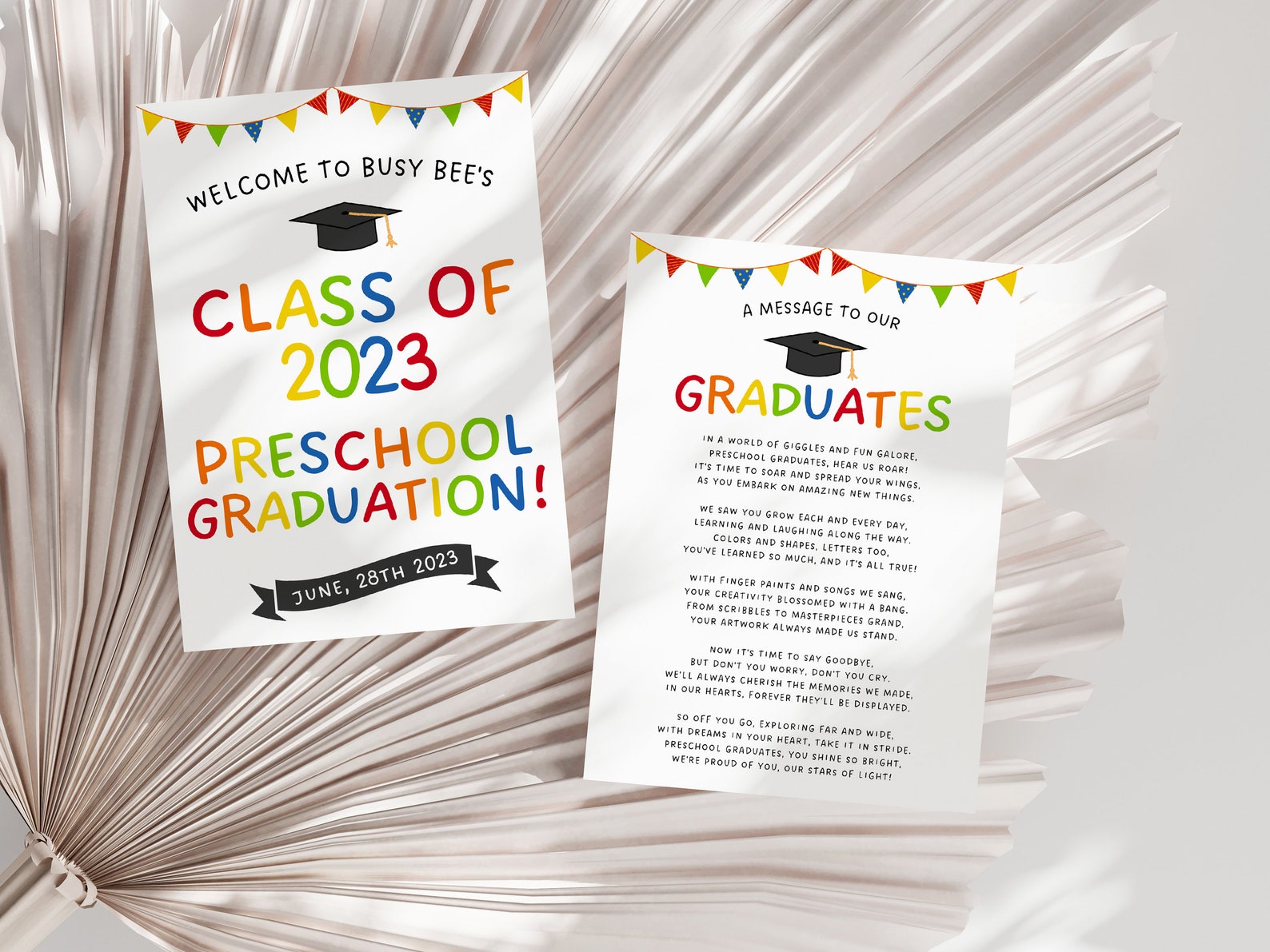 Preschool Graduation Program, Editable Canva Template (digital Download ...