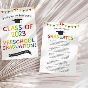 Preschool Graduation Program Editable Template, Printable Pre-k Canva ...