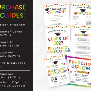 Preschool Graduation Invitation and Program, 2023 Preschool Graduation ...