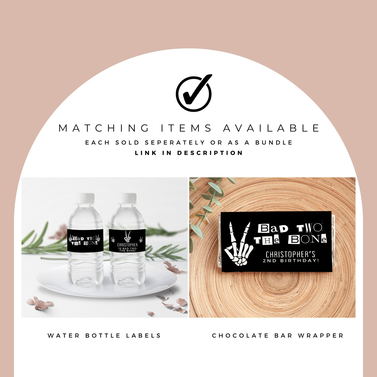 Bad Two the Bone Capri Sun Labels, Skeleton 2nd Birthday (DIY Canva ...