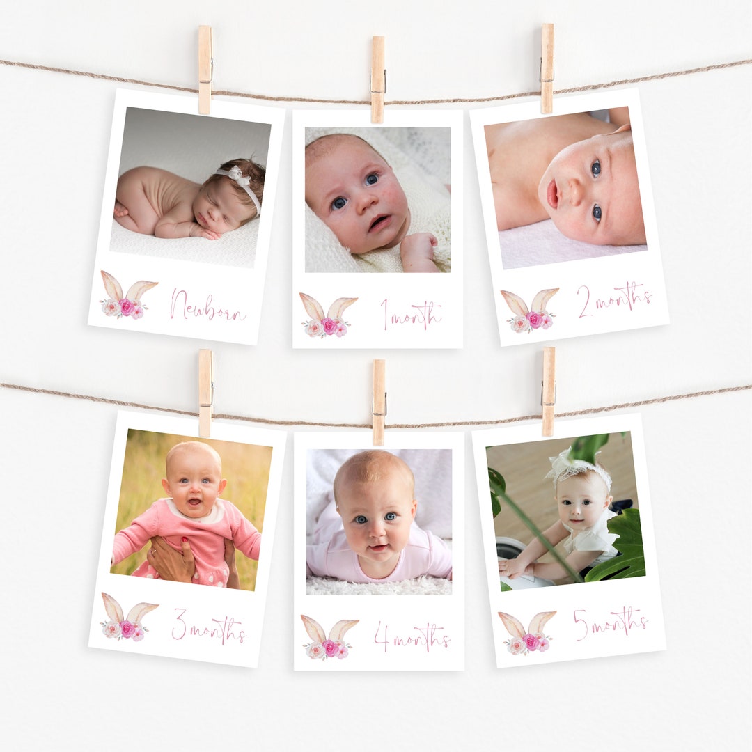 Some Bunny is One Monthly Milestone Photo Banner, Printable Bunny 1st ...