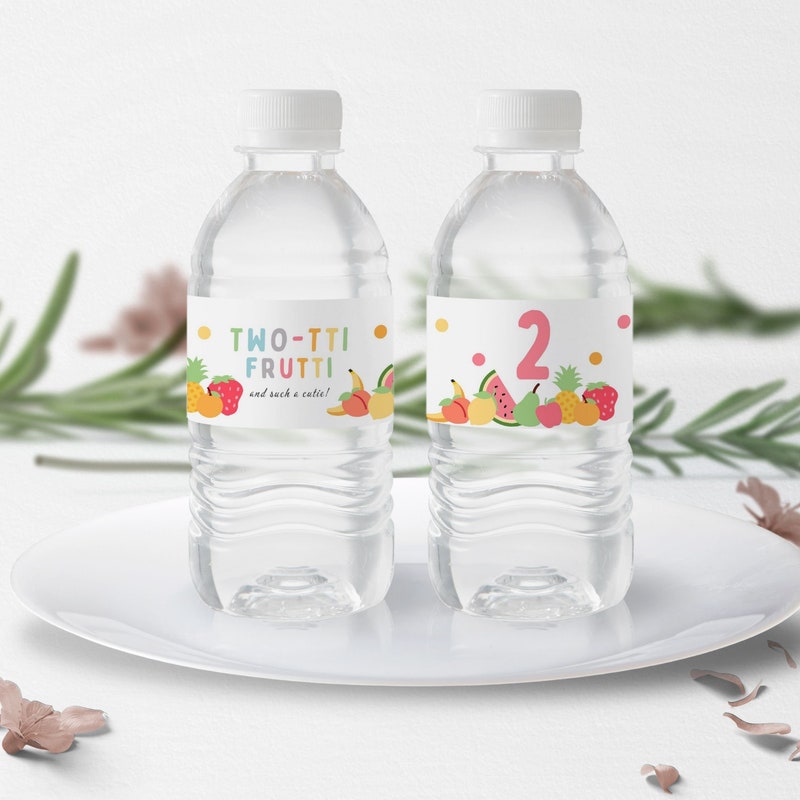 Tutti Frutti Water Bottle Labels - Etsy