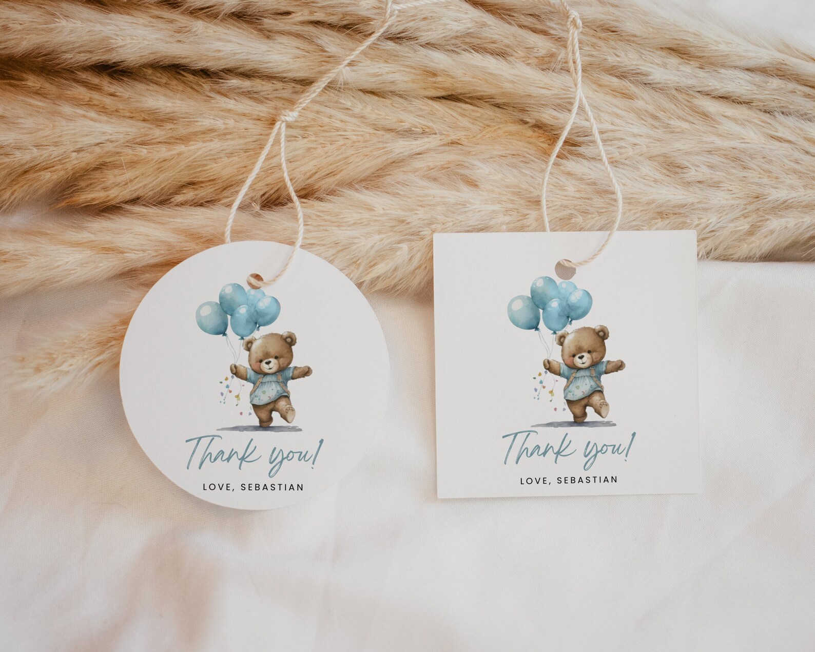 Beary First Birthday Thank You Tags, Teddy Bear Theme 1st Birthday ...