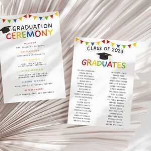 Preschool Graduation Program Editable Template, Printable Pre-k Canva ...