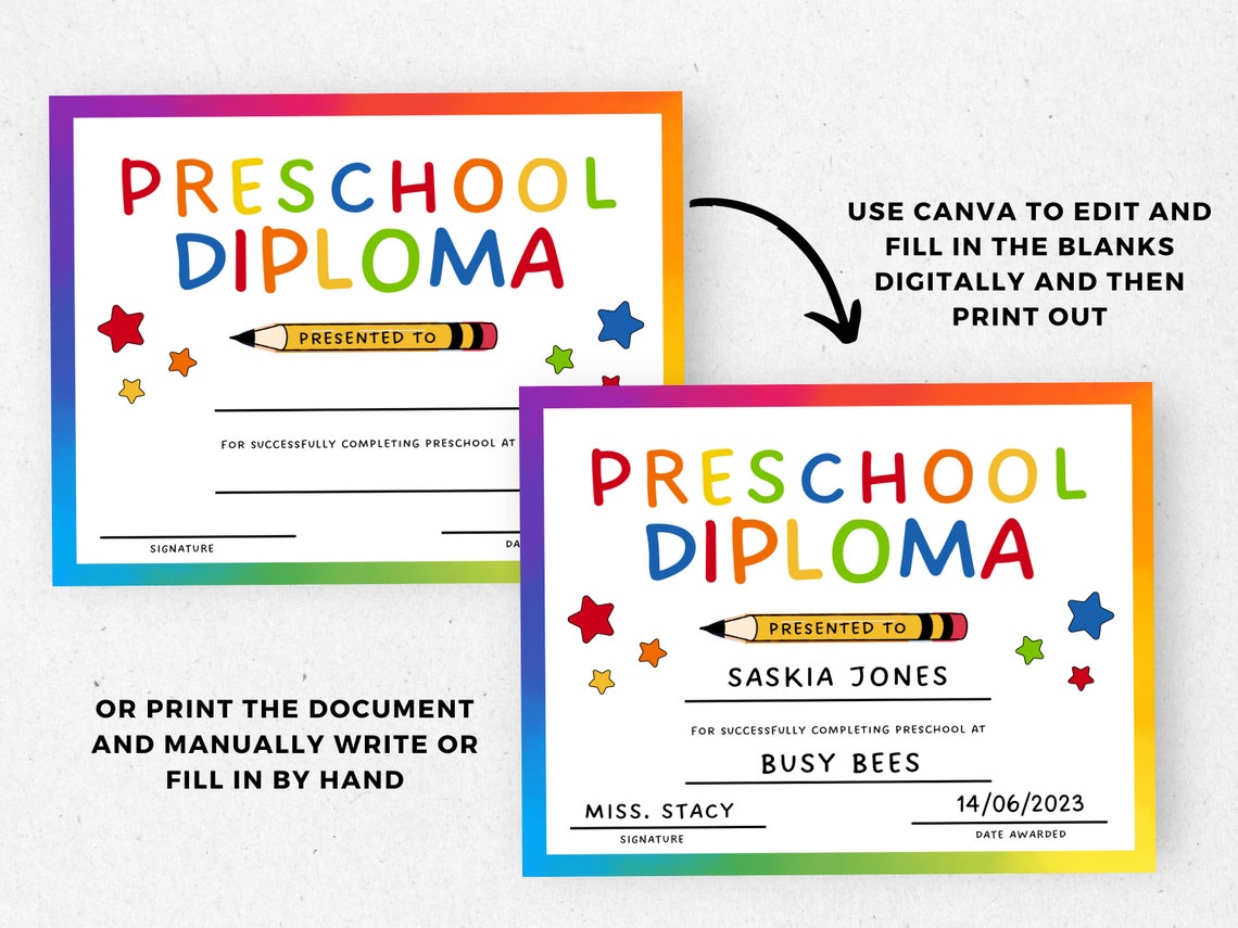 Preschool Graduation Invitation and Program, 2023 Preschool Graduation ...