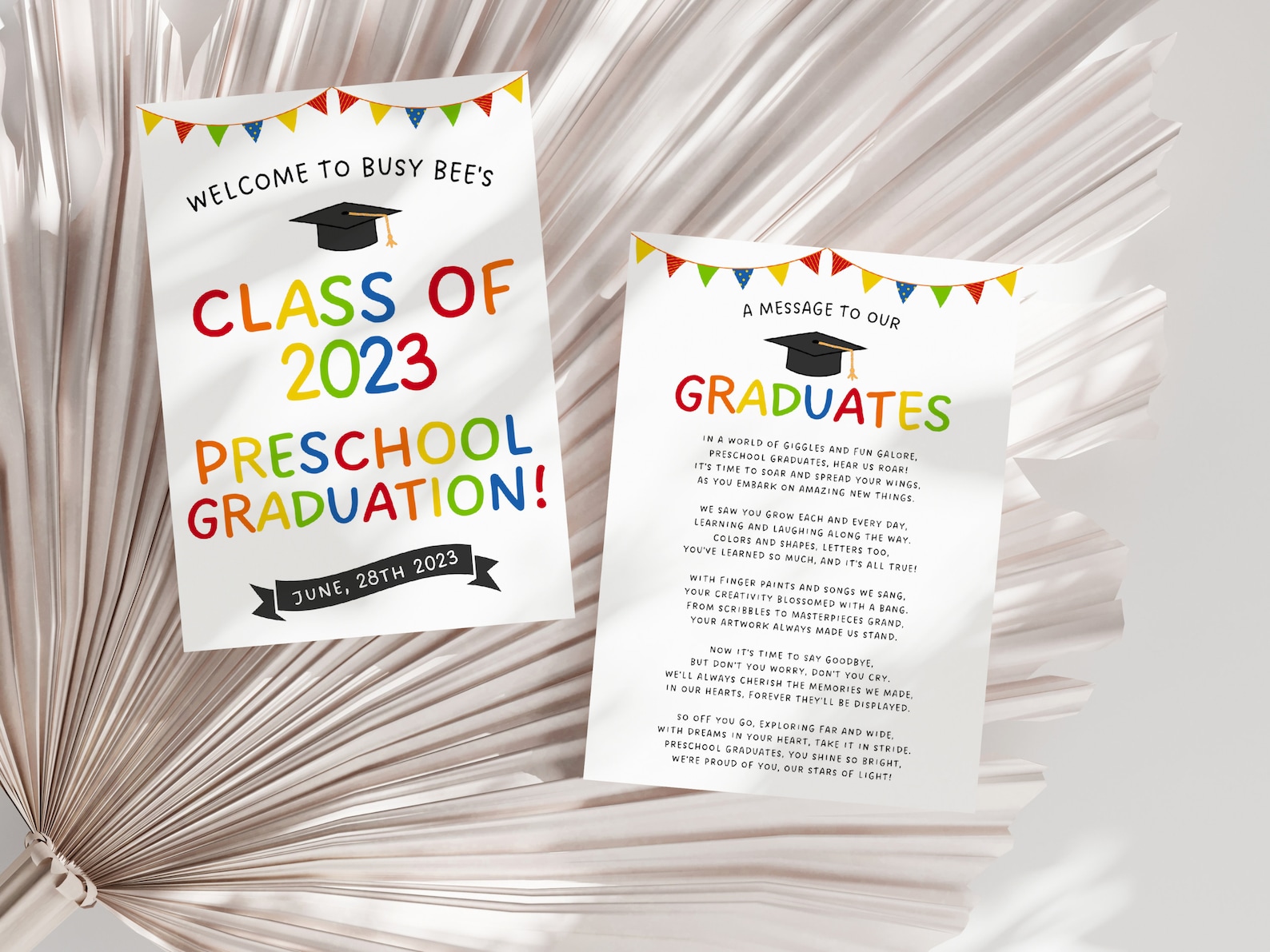 Preschool Graduation Invitation and Program, 2023 Preschool Graduation ...