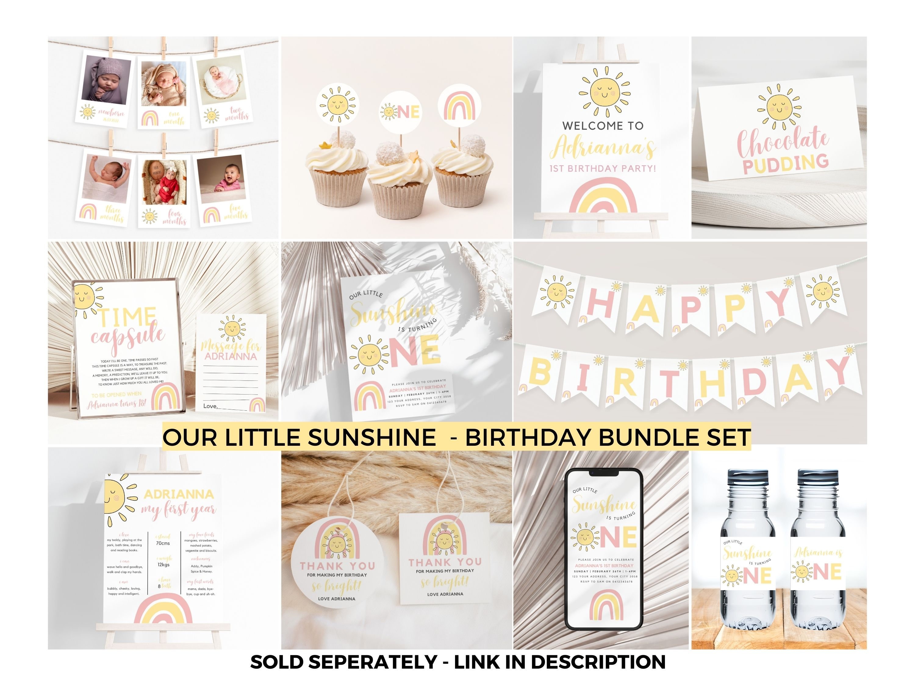 Our Little Sunshine Birthday Printable Gift Tag, Sunshine Birthday ...