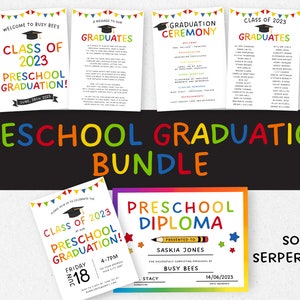 Preschool Graduation Program, Editable Canva Template (digital Download ...