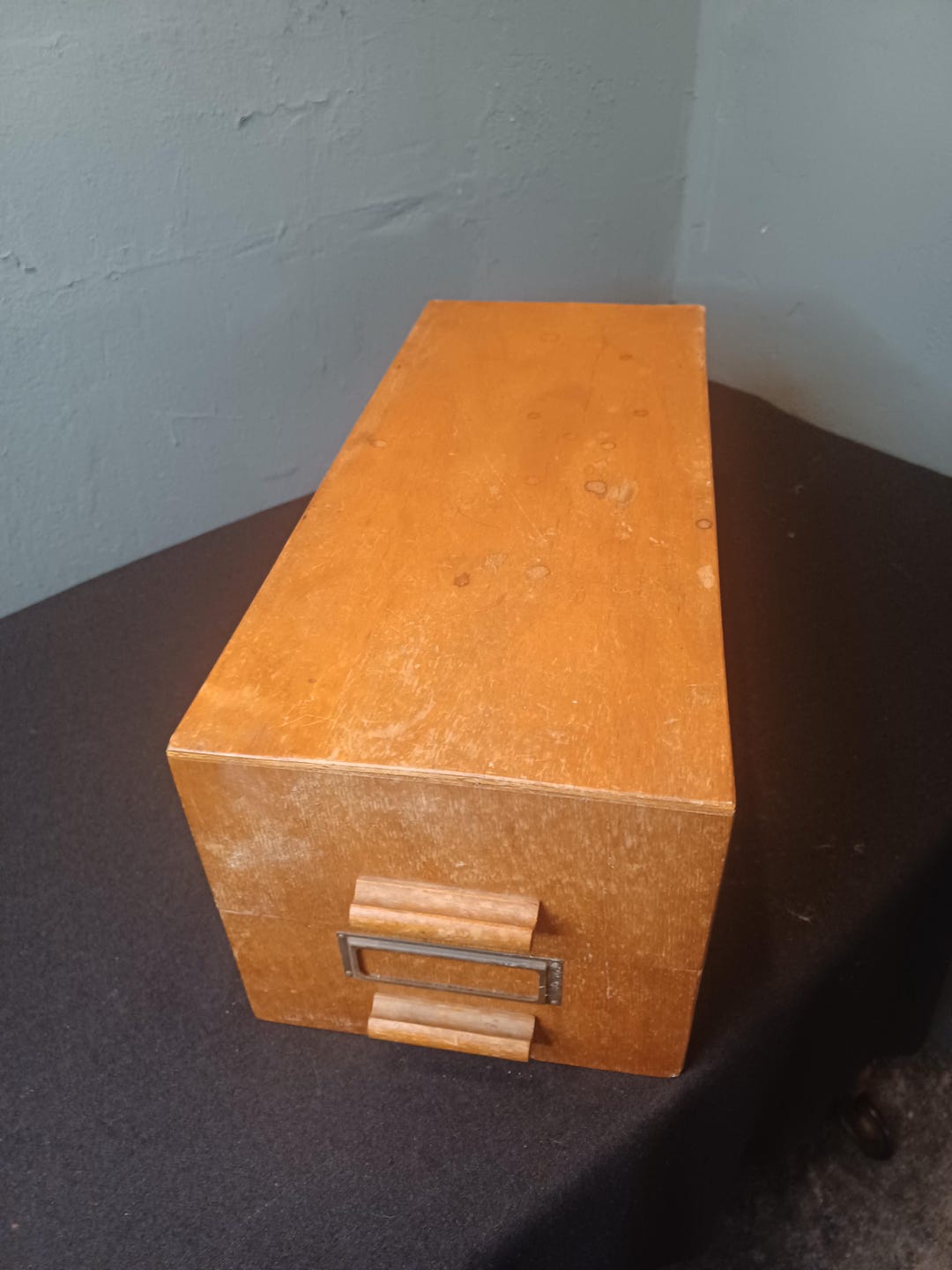 Mid Century Wooden Card Index Box DIN A6 - Etsy UK
