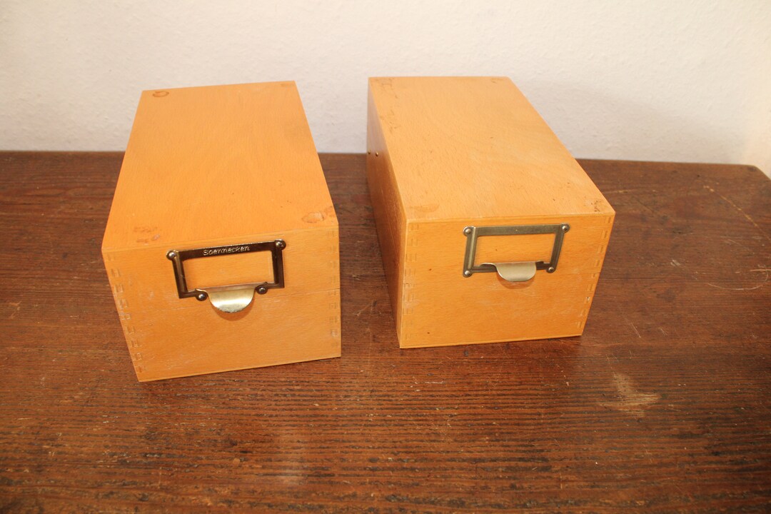 One of Two Great Wooden Index Boxes for DIN A7 Cards - Etsy
