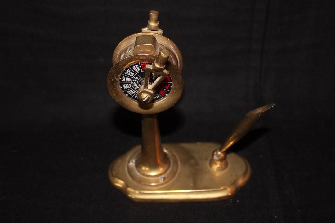 Great Maritime Brass Machine Telegraph, Miniature With Pen Holder - Etsy